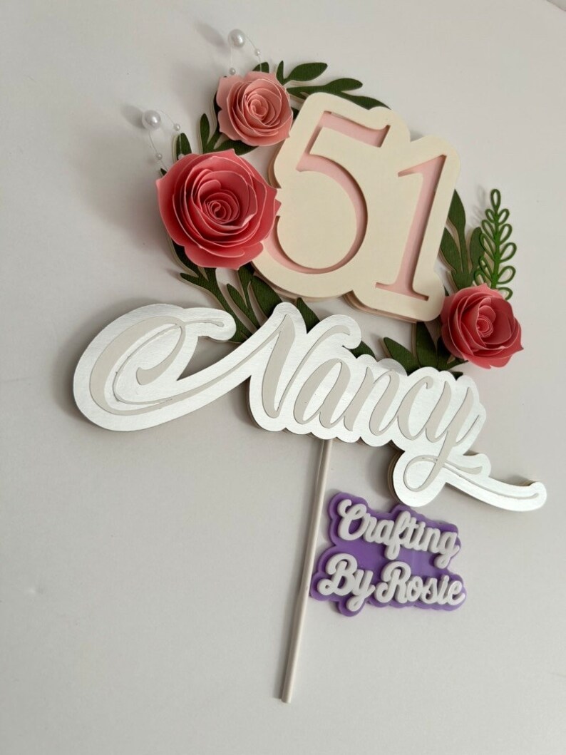 Birthday Cake Topper Floral Cake Topper Floral Party - Etsy