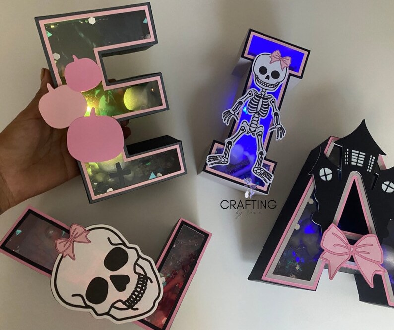 Skeleton 3D Letter | Skeleton Party Decor | 3D Letter and Numbers ...