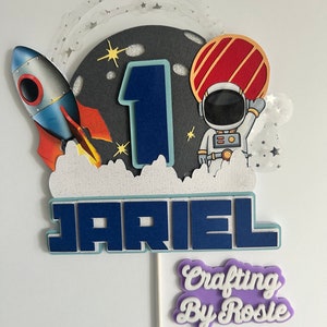Outer Space Cake Topper | Astronautbirthday | Two the Moon | Galaxy ...