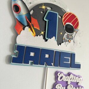 Outer Space Cake Topper | Astronautbirthday | Two the Moon | Galaxy ...