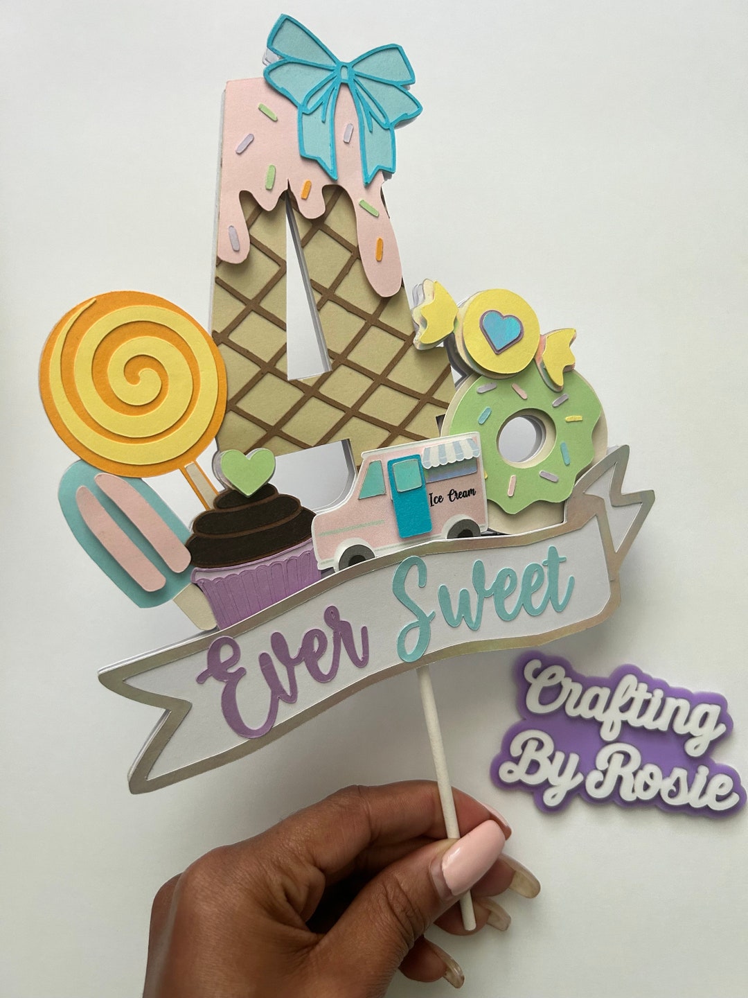 Four Ever Sweet Cake Topper | Candy Shop Birthday | Two Sweet Cake ...