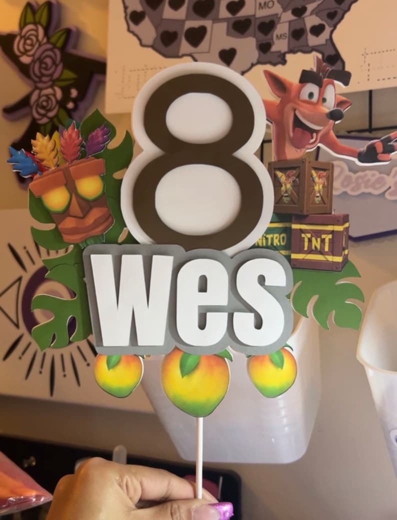 Crash Bandicoot Cake Topper Cake Topper Crash Party Decor - Etsy