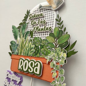 Plant Lady Cake Topper | Plant Mom Gift | Garden Party Decor ...