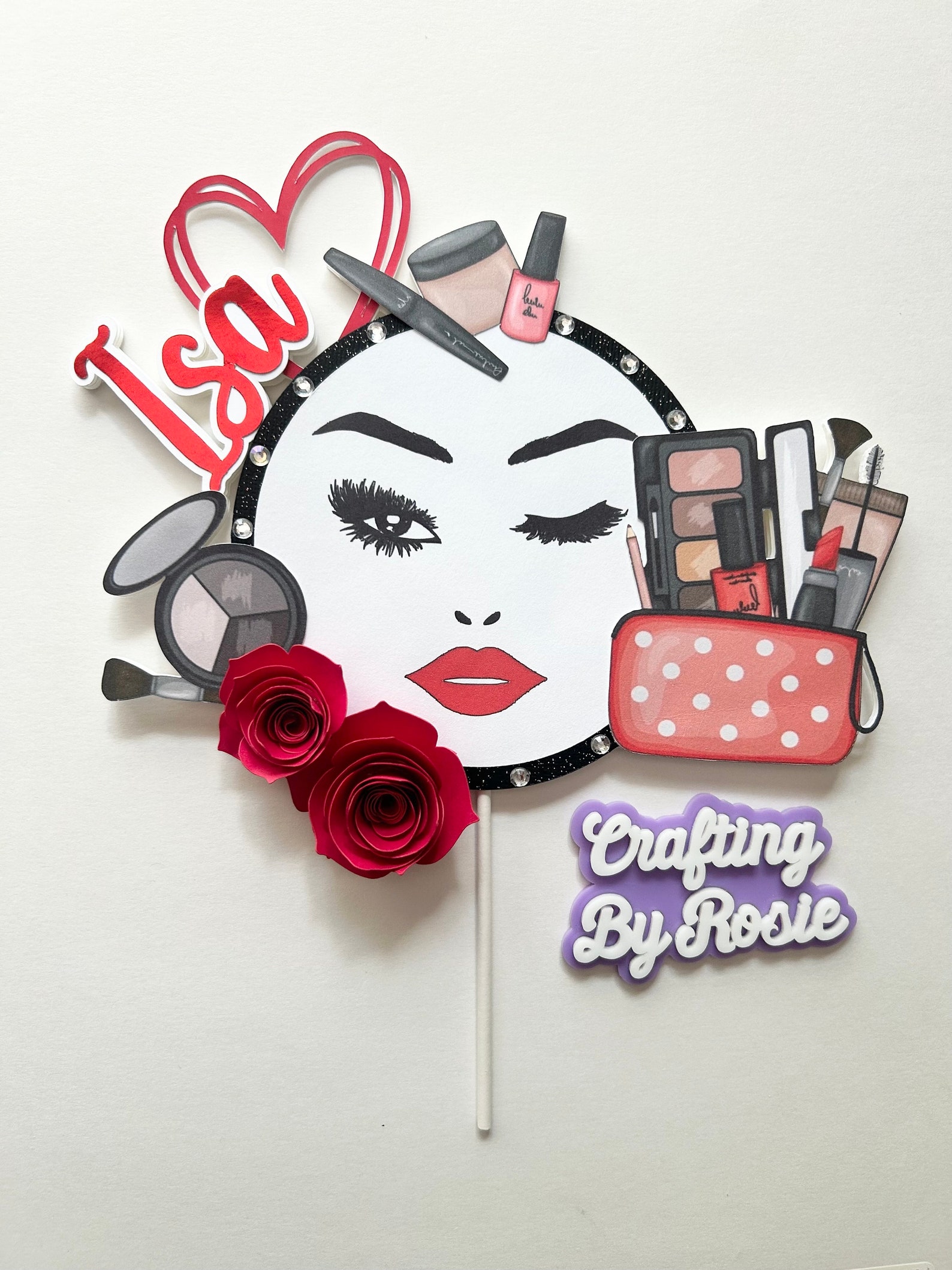Make up Cake Topper | Glam Spa Party | Cosmetology Decor | Make up ...