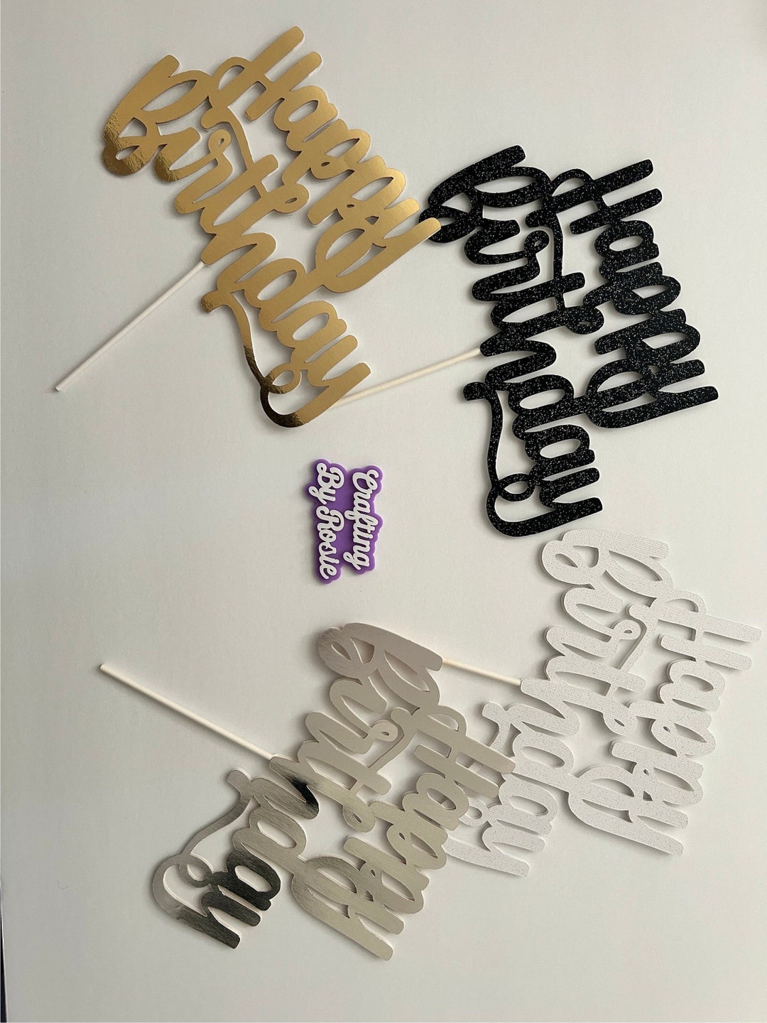 Happy Birthday Cake Topper Happy Birthday Simple Cake Topper ...