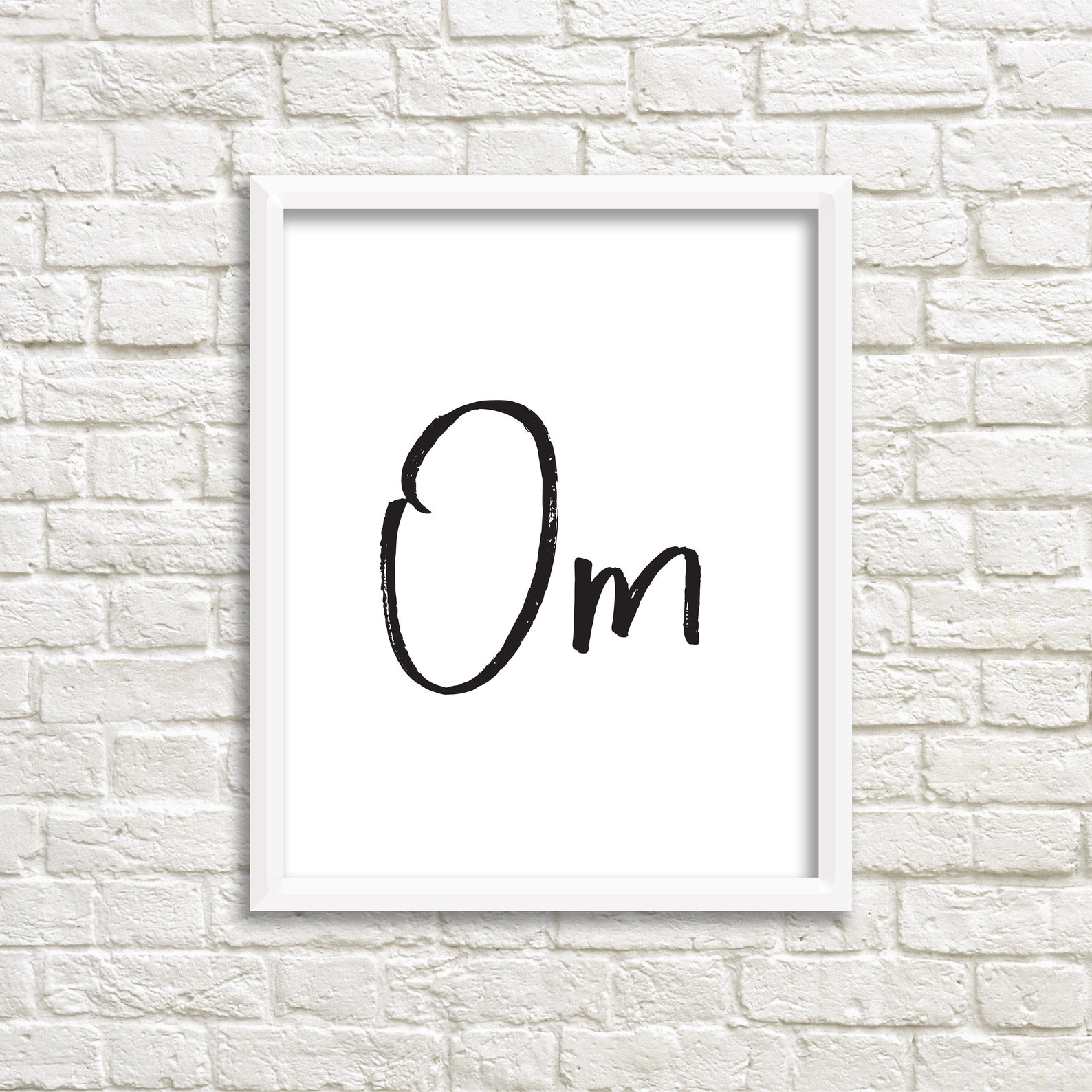 Om Typography Wall Art, Minimalist Wall Art, Wall Decor, Yoga Wall Art ...