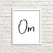 Om Typography Wall Art, Minimalist Wall Art, Wall Decor, Yoga Wall Art ...