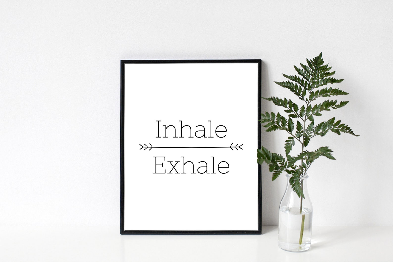 Inhale Exhale Inspirational Quote Wall Art, Typography Wall Art ...