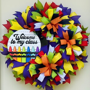 Classroom Wreath, School Decor, School Wreath, Preschool Wreath, Crayon ...