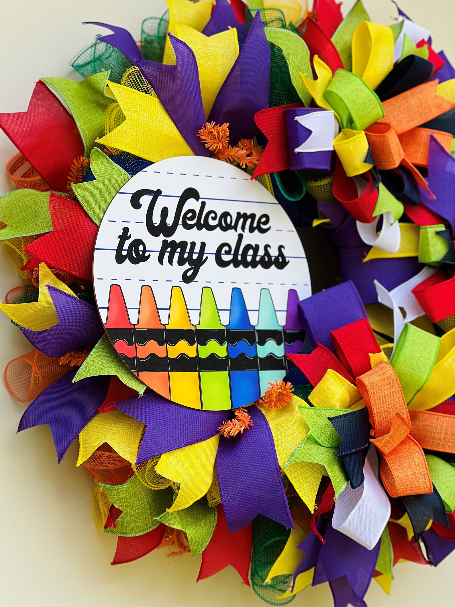 Classroom Wreath, School Decor, School Wreath, Preschool Wreath, Crayon ...