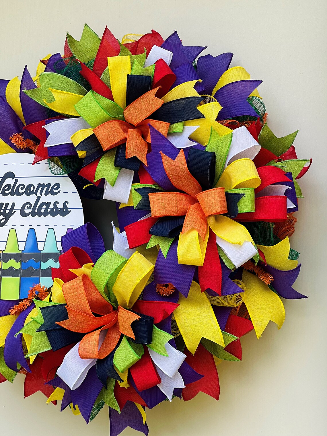 Classroom Wreath, School Decor, School Wreath, Preschool Wreath, Crayon ...