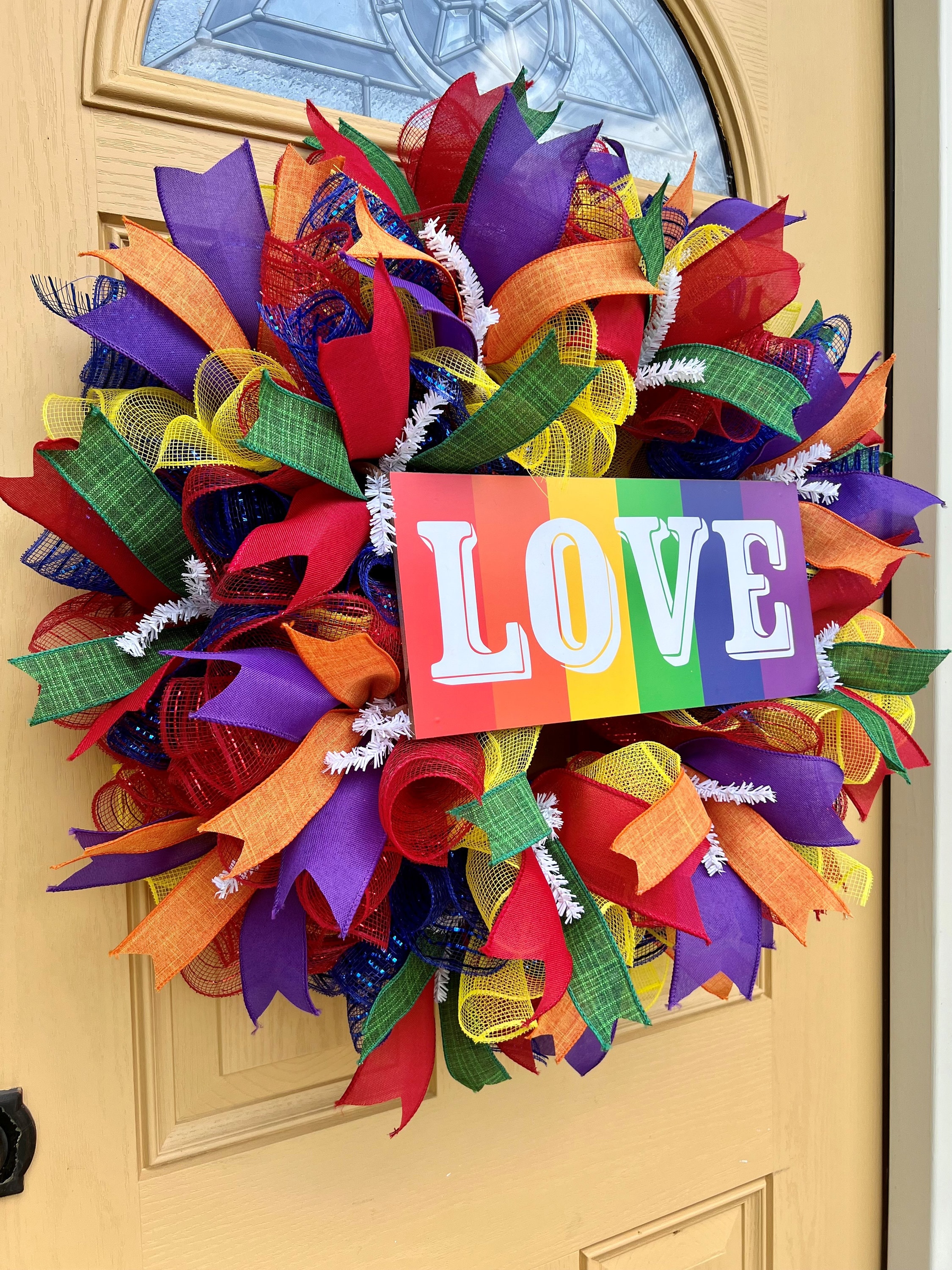 Pride Wreath, Love is Love, Rainbow Wreath, Pride Decor - Etsy