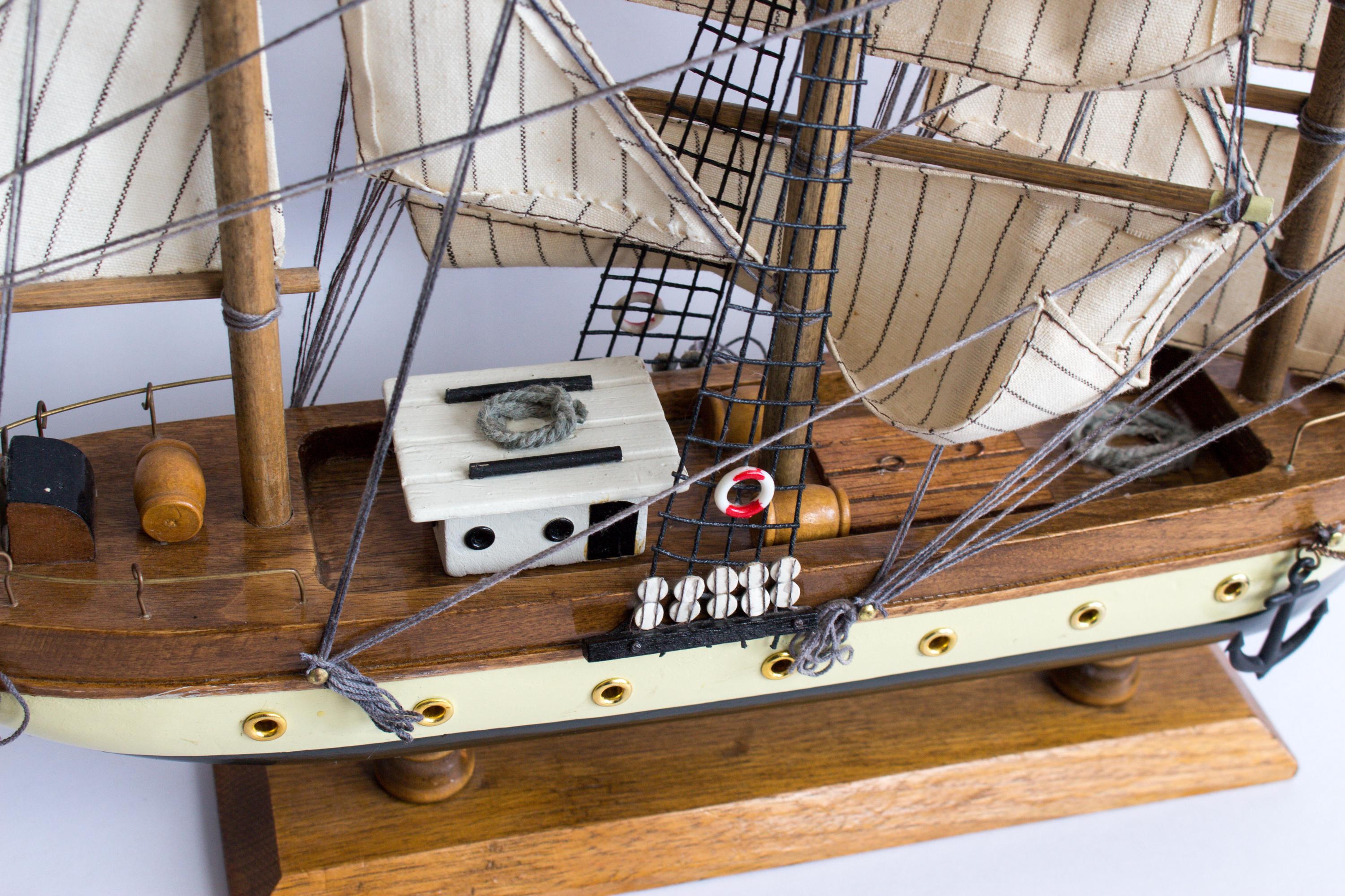 Vintage Model Ship, Gorch Fock German Barque Beautiful Tall Ship With ...
