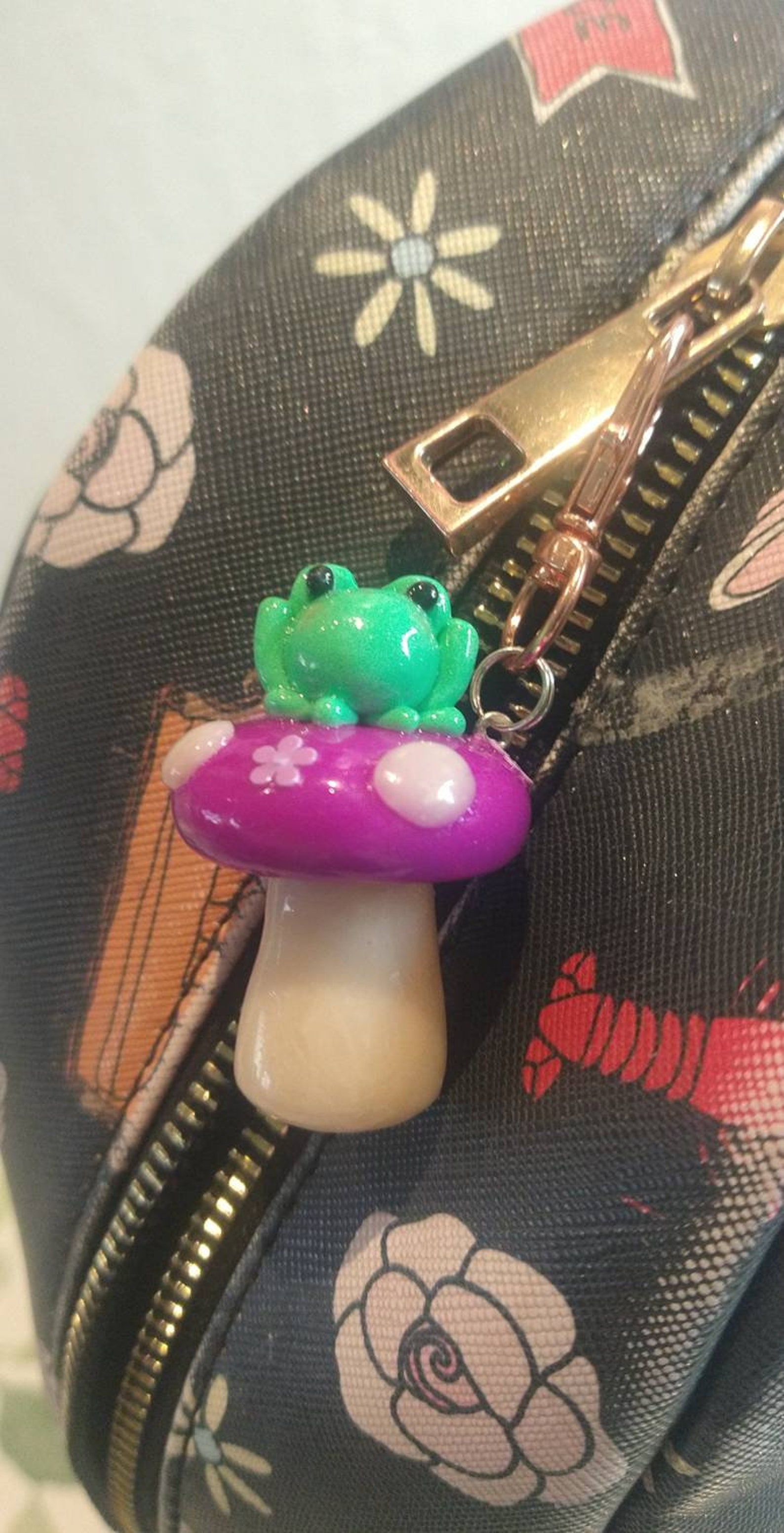 Frog Charm, Mushroom, Fairy Core, Gift for Her, Froggy Charm, Polymer ...