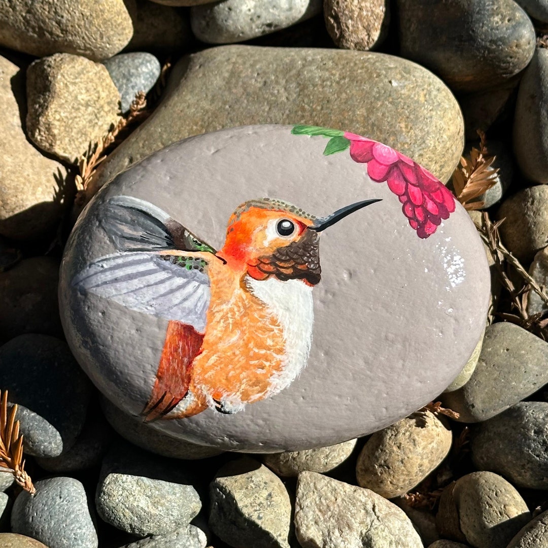 Hummingbird Decor, Hummingbird Painted Rock, Hummingbird Gift for Mom ...