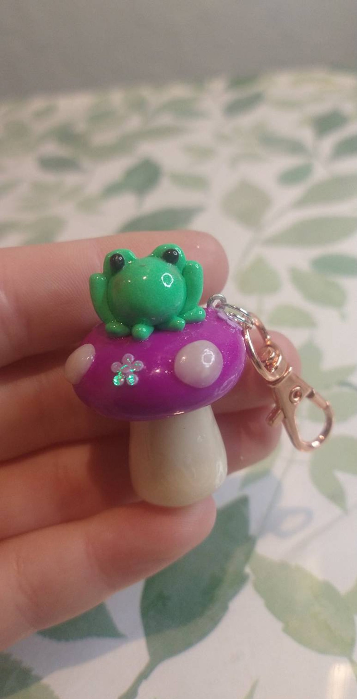 Frog Charm, Mushroom, Fairy Core, Gift for Her, Froggy Charm, Polymer ...