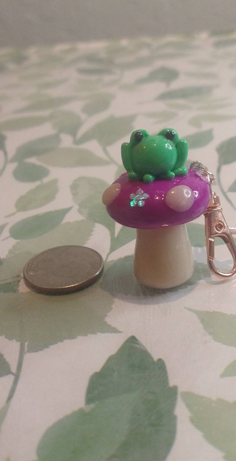 Frog Charm, Mushroom, Fairy Core, Gift for Her, Froggy Charm, Polymer ...