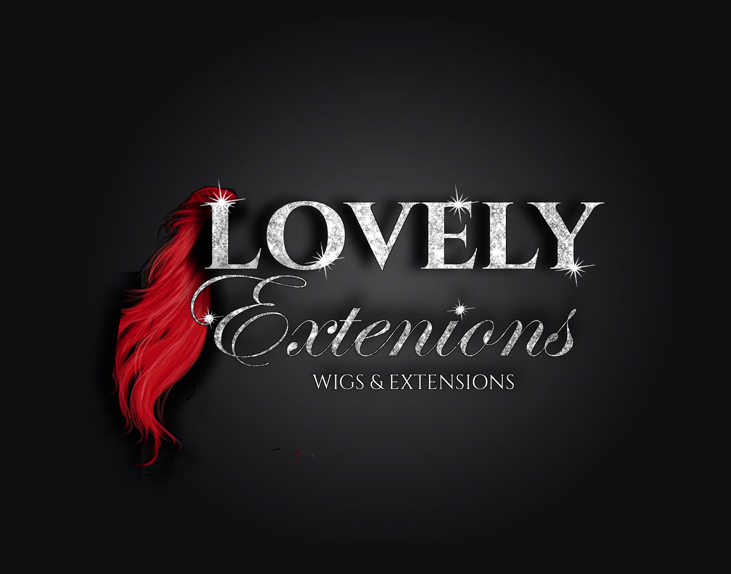 Hair Extension Logo, Hair Logo Design, Extensions Logo, Red Hair Logo ...