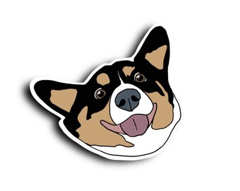 Tricolor Corgi Peek Paw Car Sticker / Vinyl Decal Weather Resistant / 2 ...