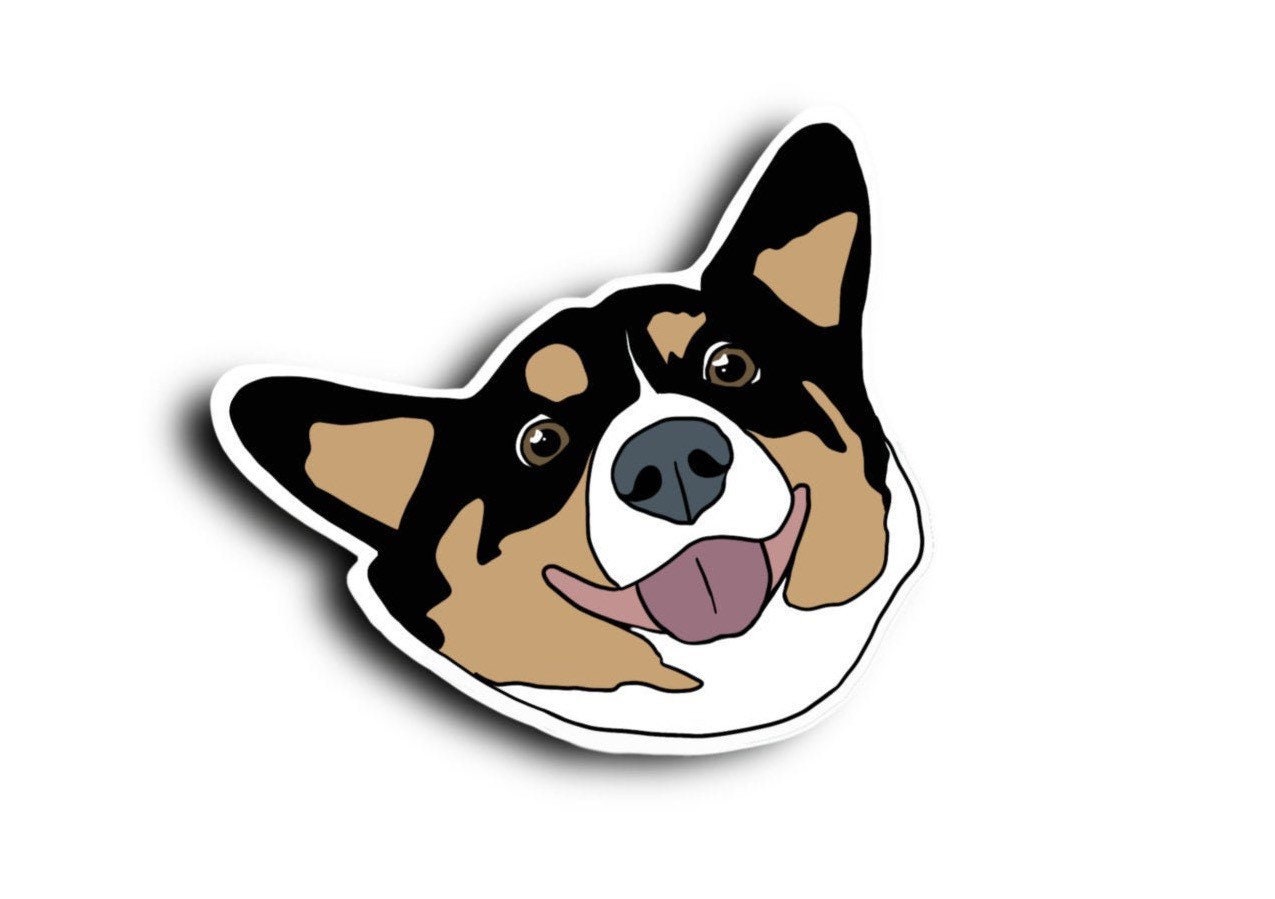 Tri Color Corgi Sticker - Etsy