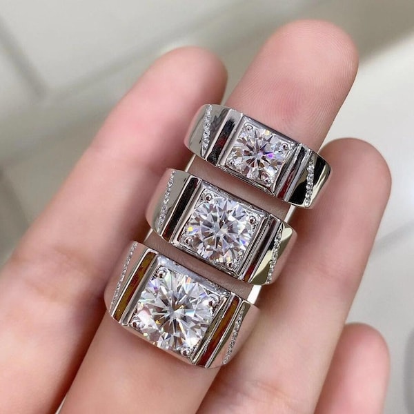 Mens Moissanite Ring - Etsy