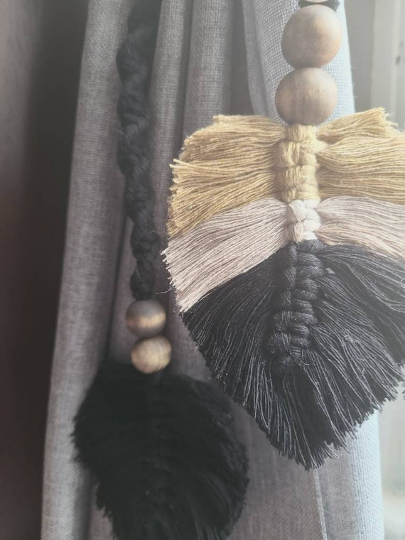 Curtain Tiebacks Feather Macrame Ties - Etsy