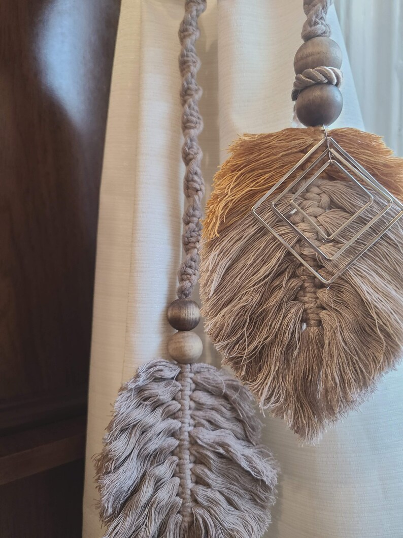 Curtain Tiebacks Feather Macrame Ties - Etsy