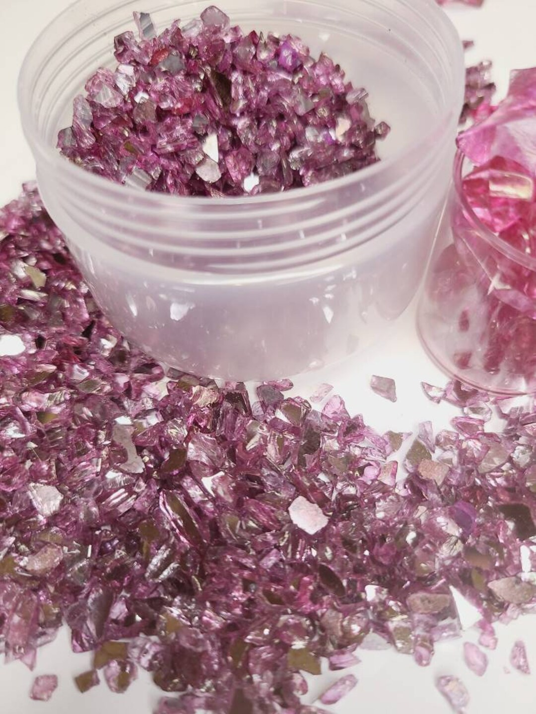 Imperial Mauve & Magenta Resin Crystals Reflective Broken Glass Geode ...