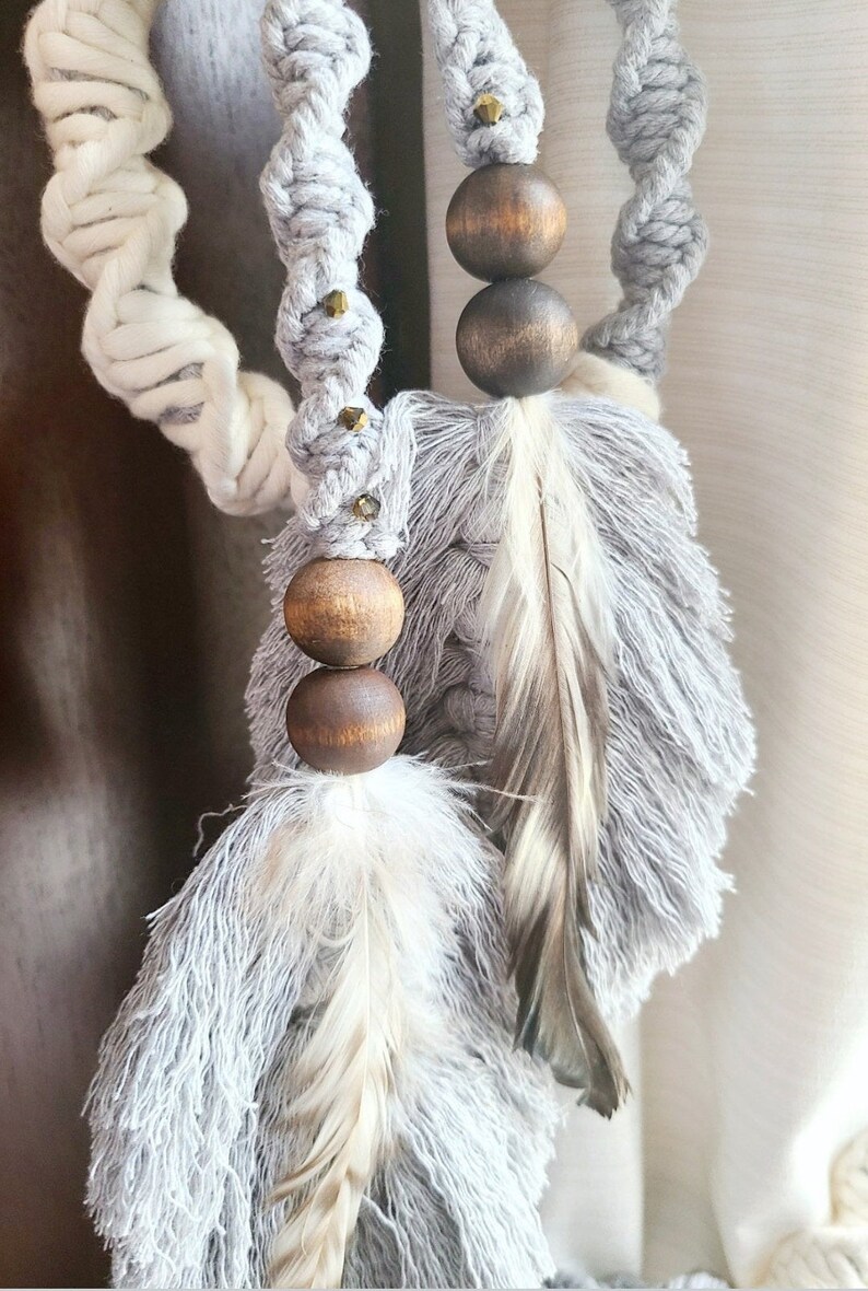 Curtain Tiebacks Boho Farmhouse Sparkle Feather Tiebacks - Etsy