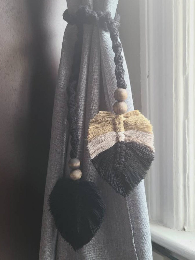 Curtain Tiebacks Feather Macrame Ties - Etsy