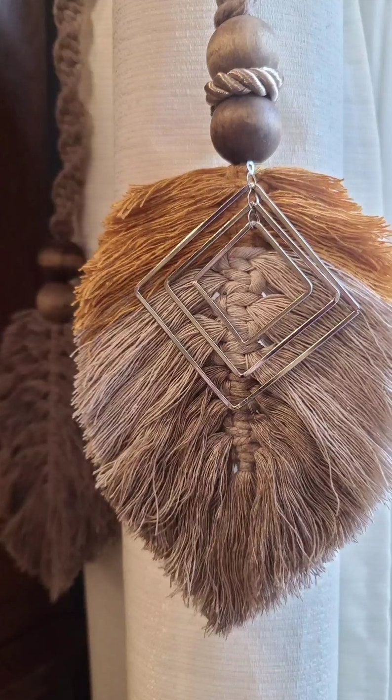 Curtain Tiebacks Feather Macrame Ties - Etsy