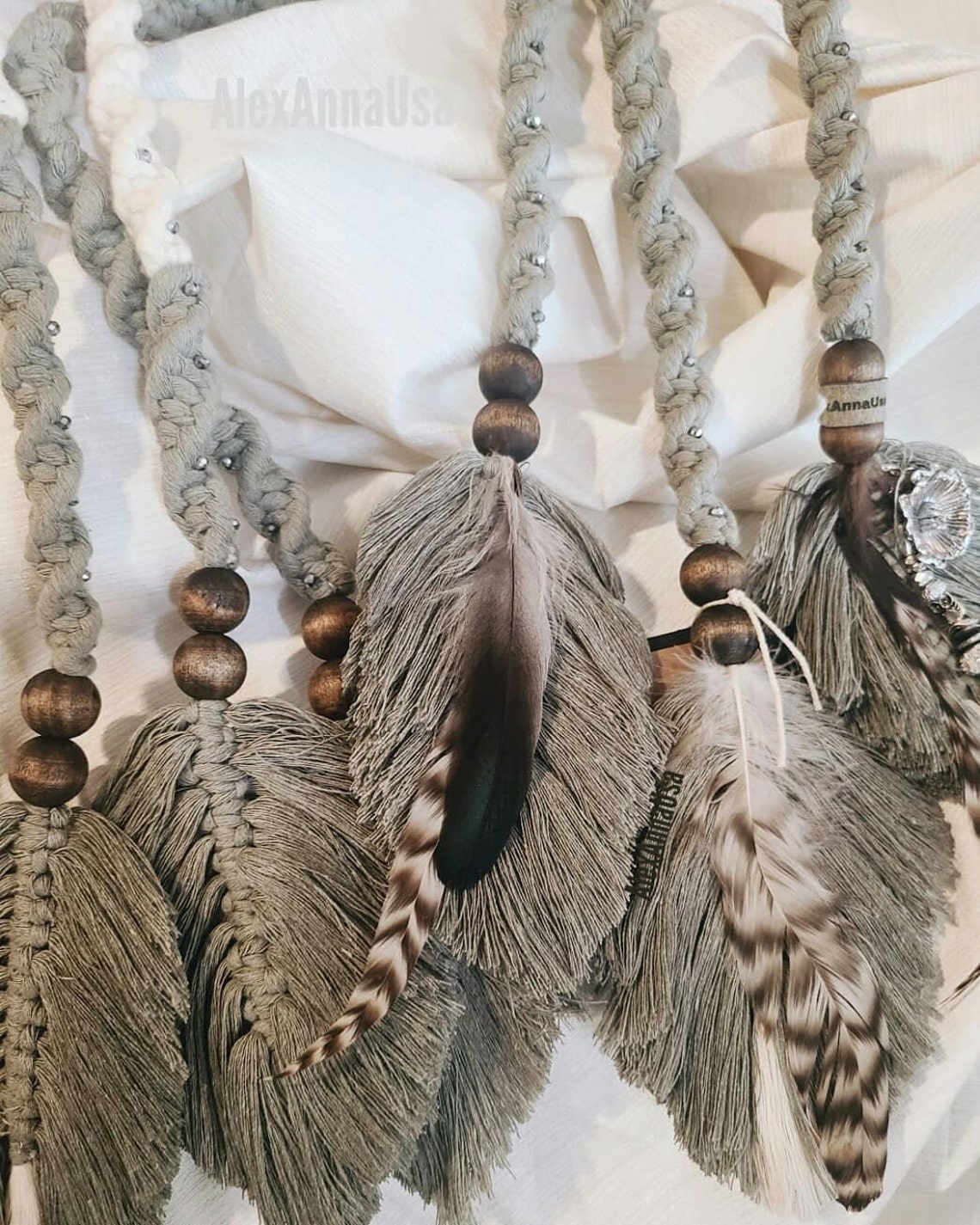 Curtain Tiebacks Boho Farmhouse Sparkle Feather Tiebacks | Etsy