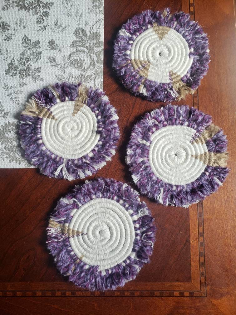 Macrame Coasters Set of 4 | Etsy