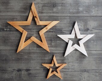 Rustic Wood Star Set - Etsy
