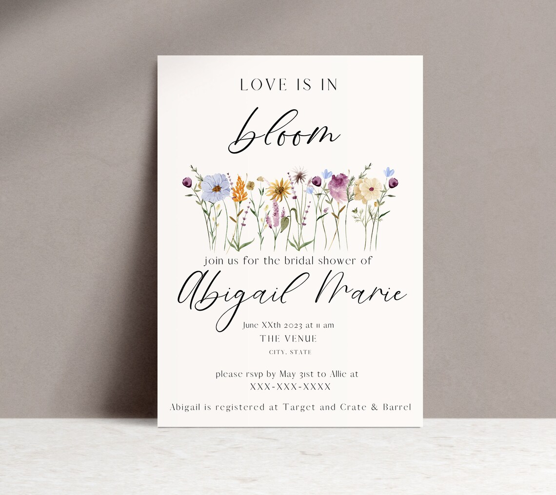 Bridal Shower Template | Love is in Bloom Bridal Shower Theme | Canva ...