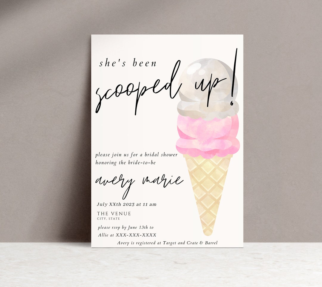 She's Been Scooped up Theme | Ice Cream Scoops Theme | Canva Bridal ...