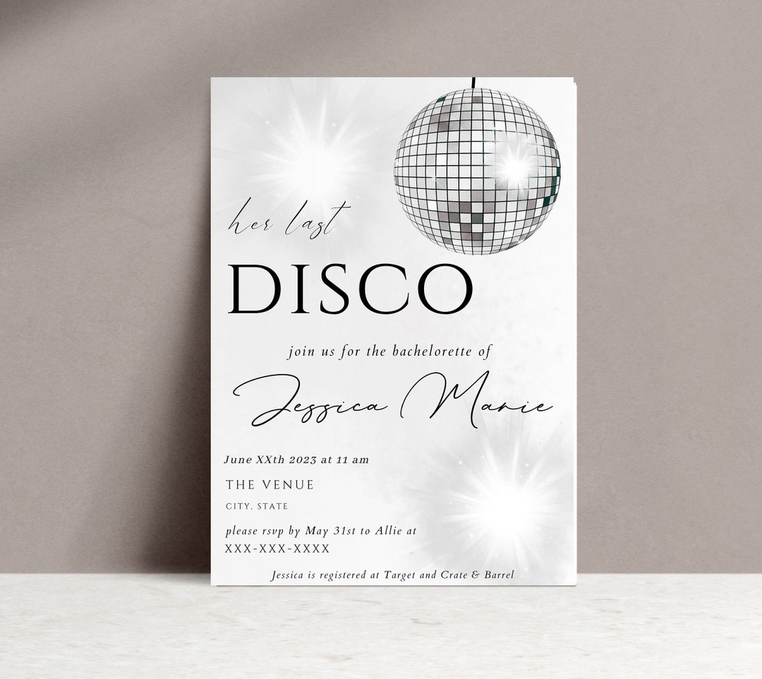 Bachelorette Party Template | Her Last Disco Theme | Disco Theme ...