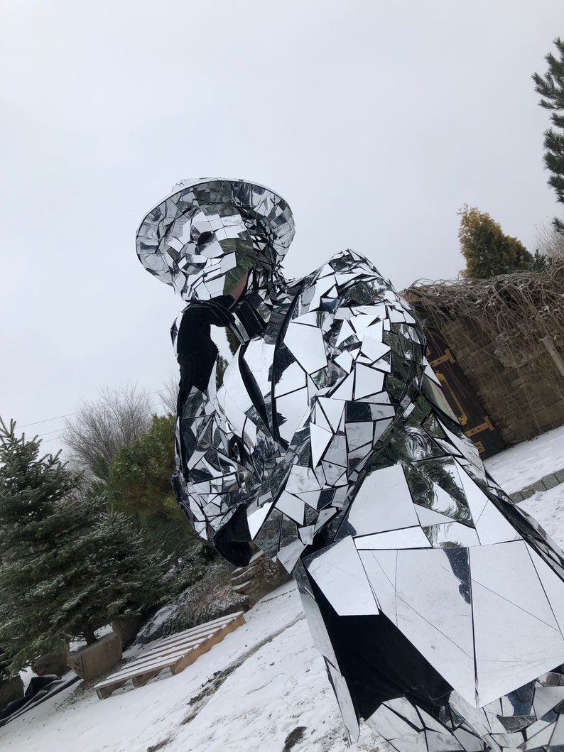 Mirrored Men's classic Suit Made of Mirror Plastic for Men Style Broken ...