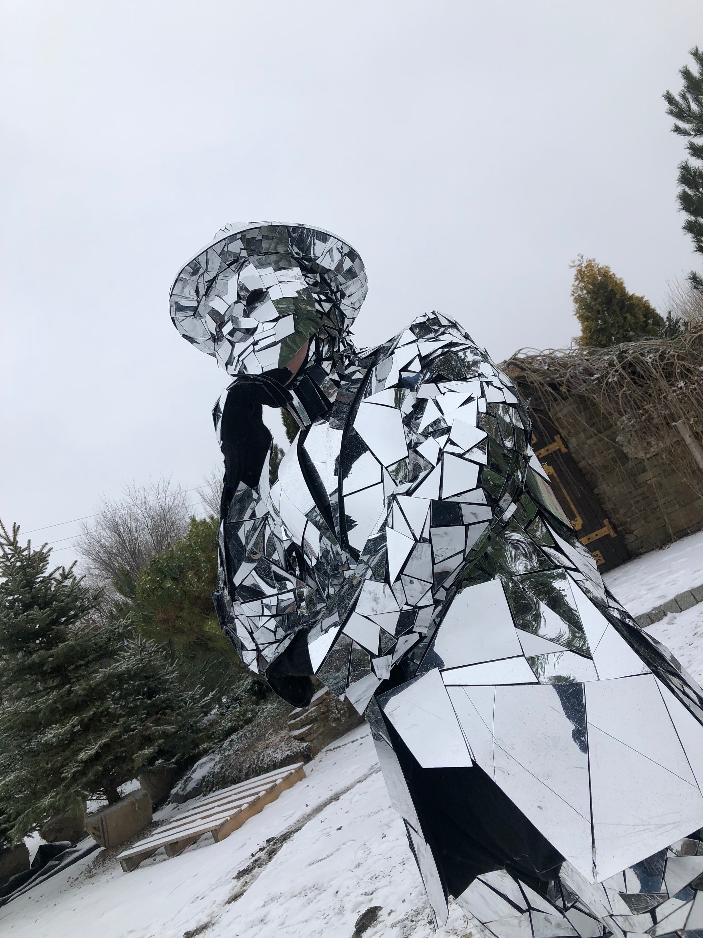 Mirrored Men's classic Suit Made of Mirror Plastic for Men Style Broken ...