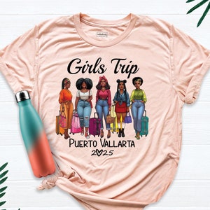 Custom Destination Girls Trip 2025 Shirt, Girls Holiday Matching Shirt, Girls Travel Party Shirt ...