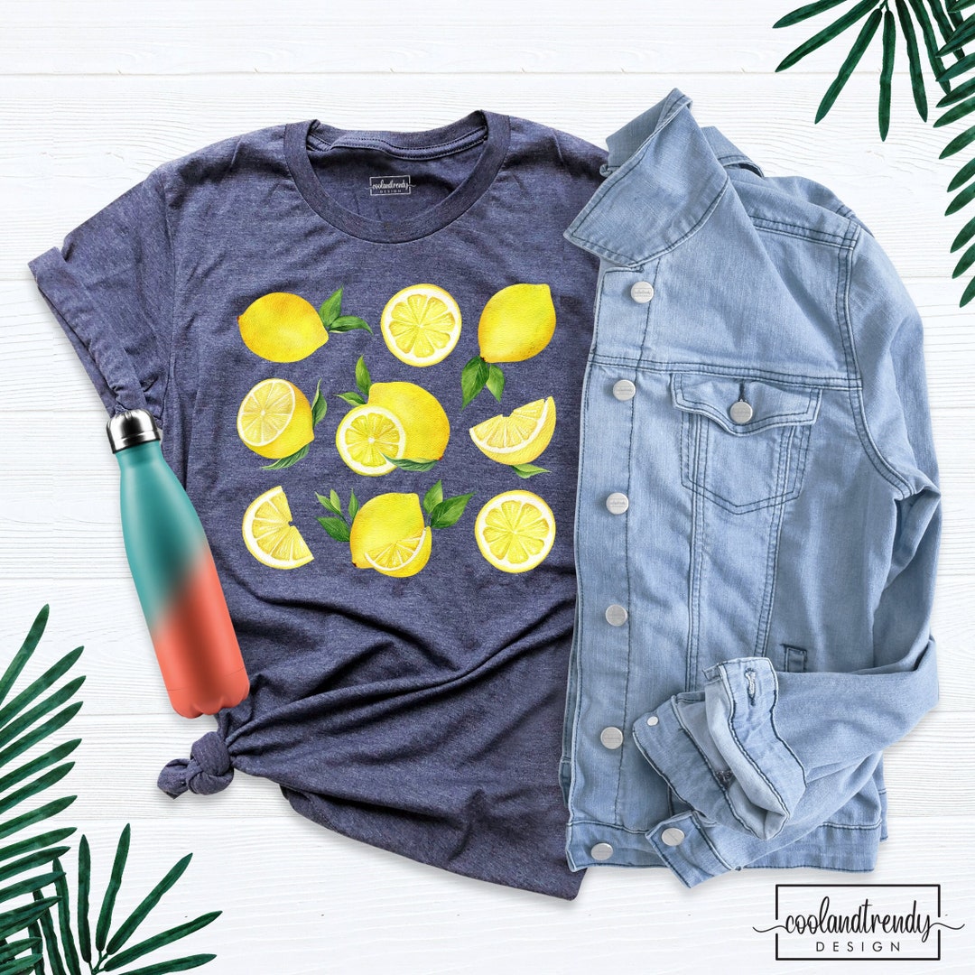 Lemon Shirt, Cute Lemon Shirts, Fruit Shirt, Sunset Time Tee, Botanic ...