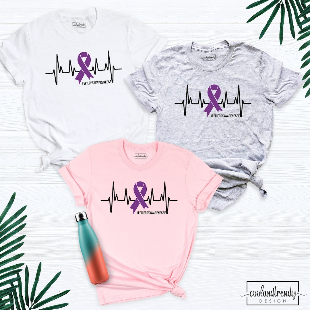 Epilepsy Awareness Shirt, Epilepsy Shirt, Purple Ribbon Shirt, Epilepsy ...