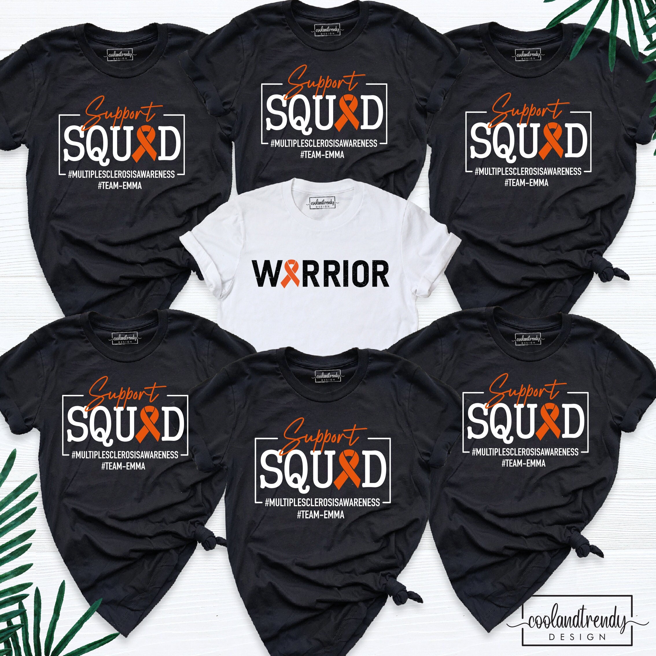 Multiple Sclerosis Awareness Shirt MS Warrior Tee, Orange Ribbon ...