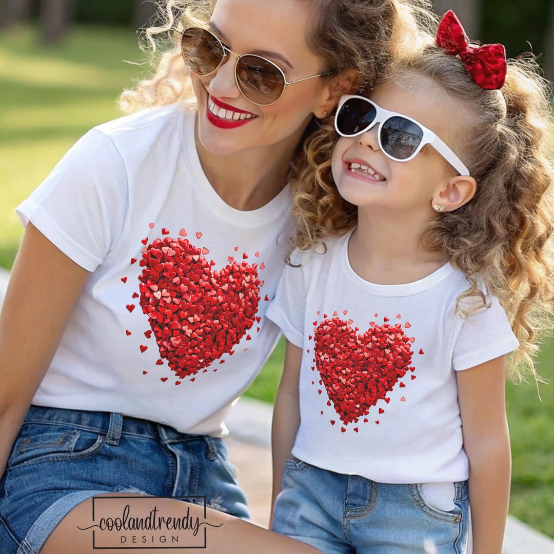 Mama Mini Heart Shirt Mothers Day Matching Tee, Mother Daughter Shirt ...