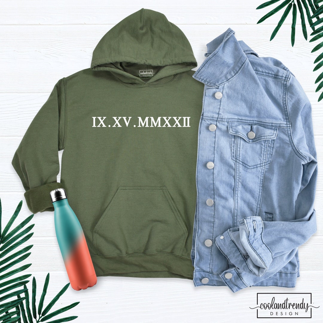 Custom Roman Numeral Date Hoodie, Bachelorette Party Hoodie ...