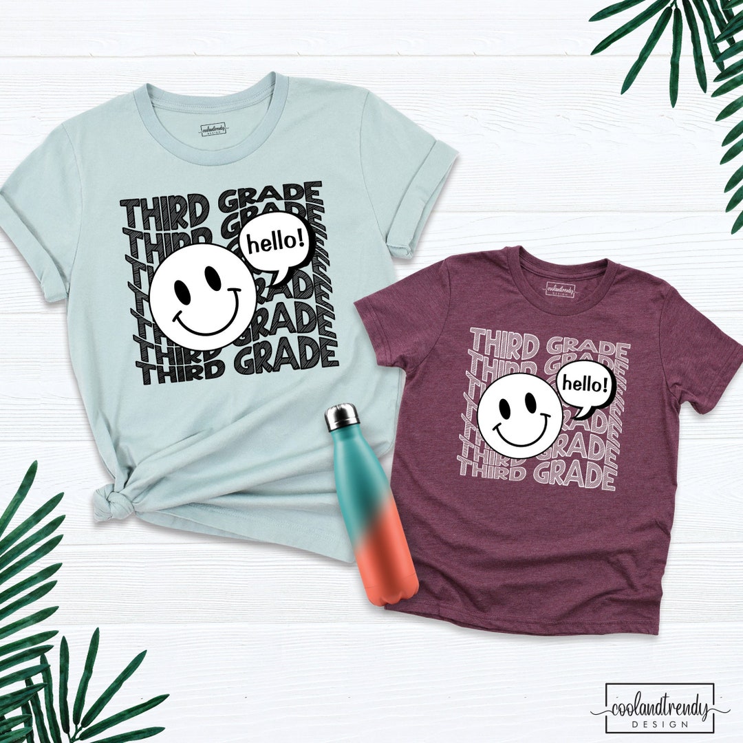 Hello Third Grade Shirt, Back to School Tee, Third Grade Teacher Shirt ...