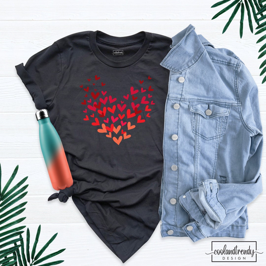 Double Heart Tshirt, Women Girl Heart, Love Shirt, Heart Shirt, Cute ...