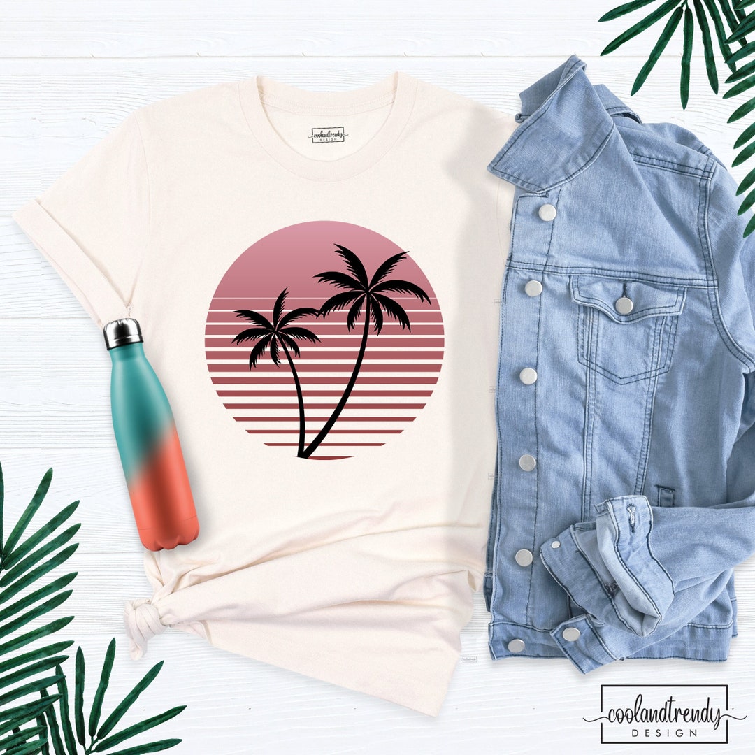 Palm Tree Shirt, Tropical Beach Palm Tree Shirt, Summer Vacation Shirt ...