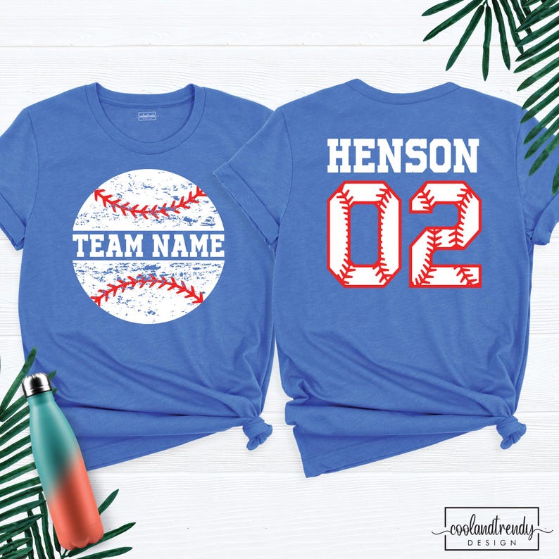 Baseball Tshirt Custom Player Name and Number Tee, Personalized ...