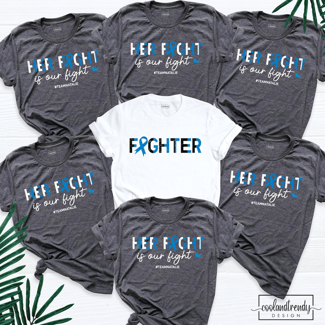 Colon Cancer Awareness Shirt, Stronger Than Cancer Tshirt, Blue Ribbon ...